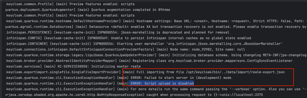 Keycloak - script upload is disabled